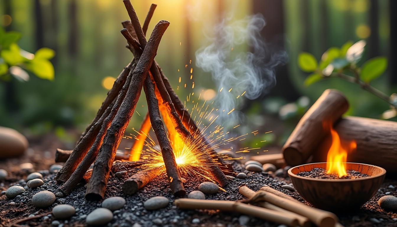 astuces nature pour allumer un feu sans briquet